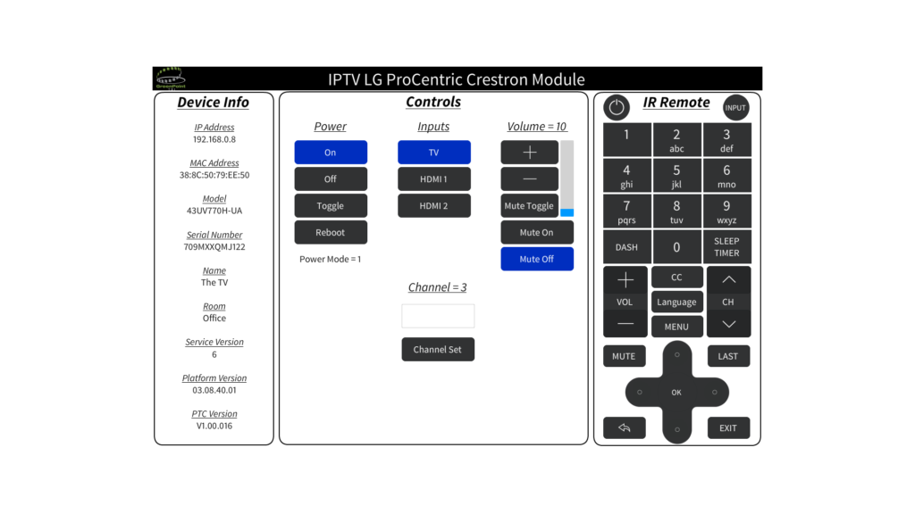 GP IPTV - LG Manager - Crestron Bundle - GreenPoint TDI